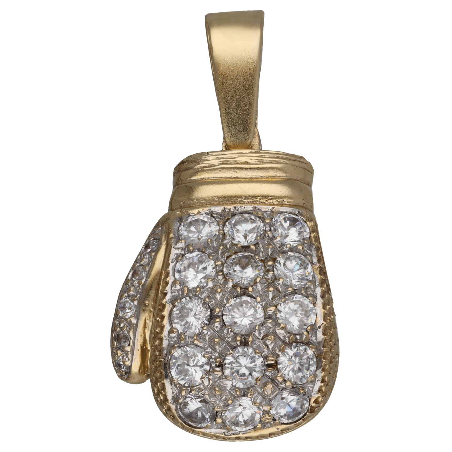 9ct Gold Cubic Zirconia Boxing Glove Pendant | H&T