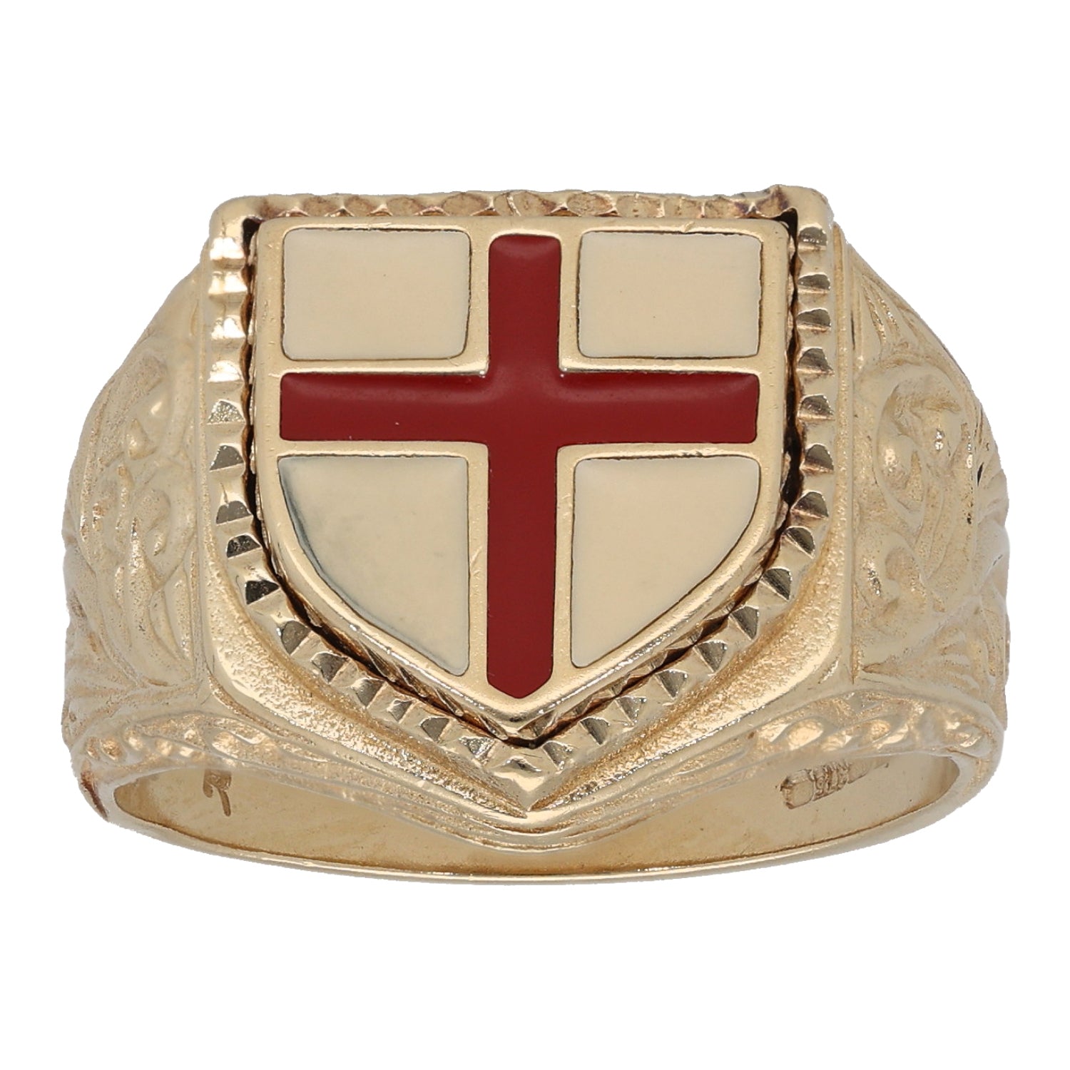 9ct Gold England Signet Ring Size Q | H&T