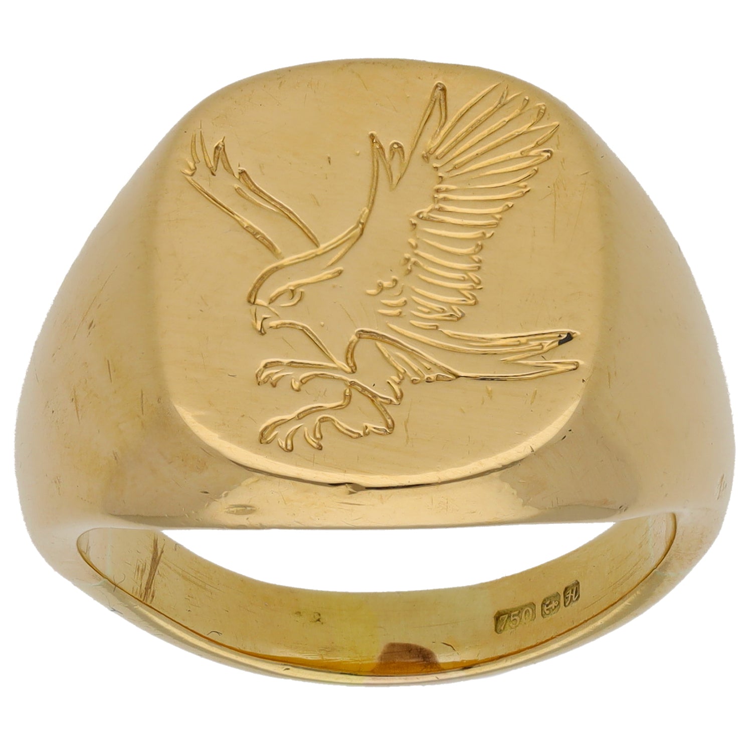 18ct Gold Crest/Emblem Signet Ring Size S | H&T