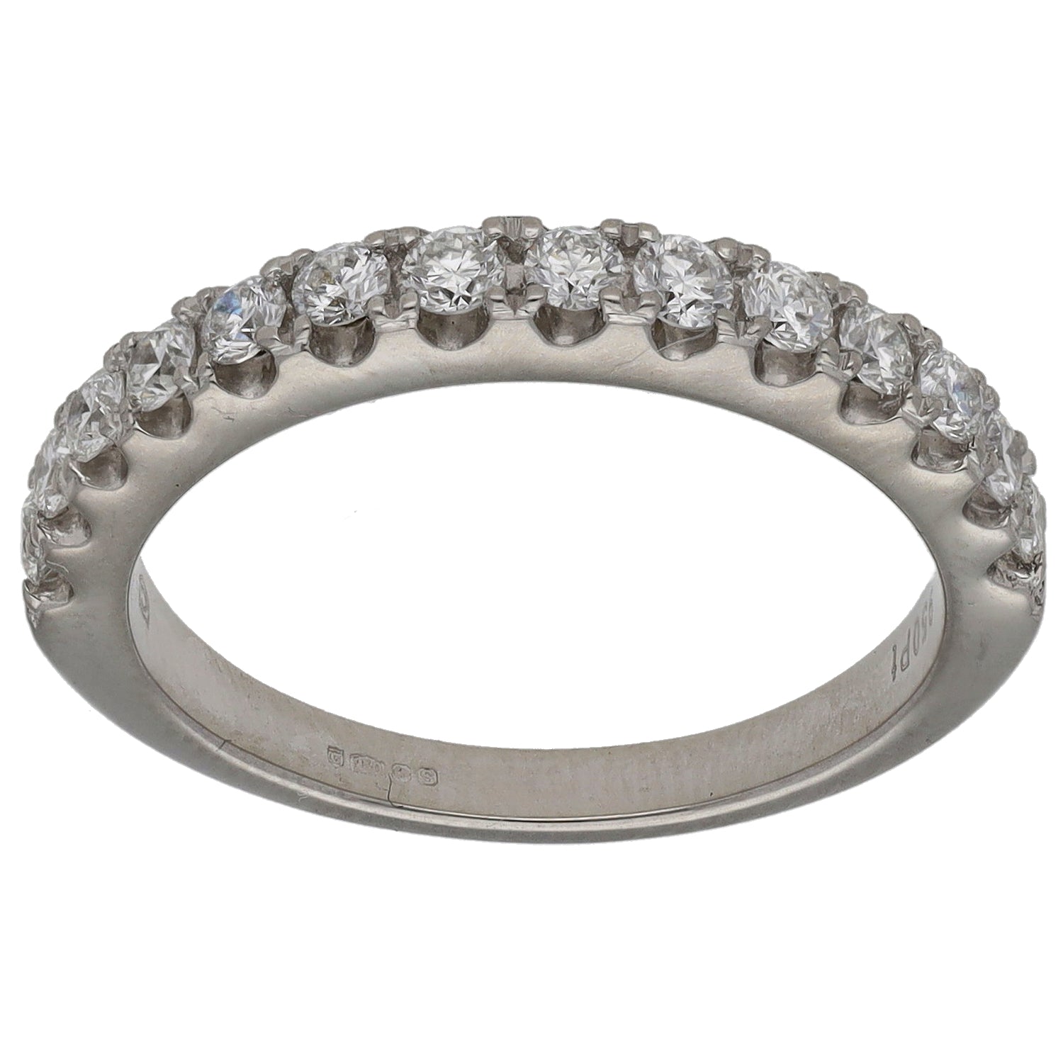 Platinum 0.42ct Diamond Half Eternity Ring Size L | H&T