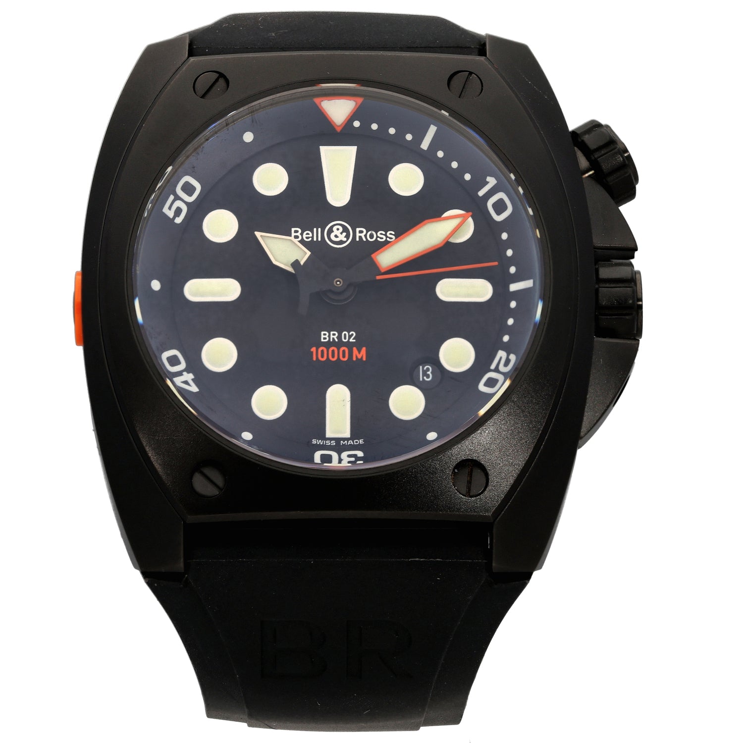 Bell & Ross BR02 BR02-20 44mm PVD Stainless Steel Watch | H&T