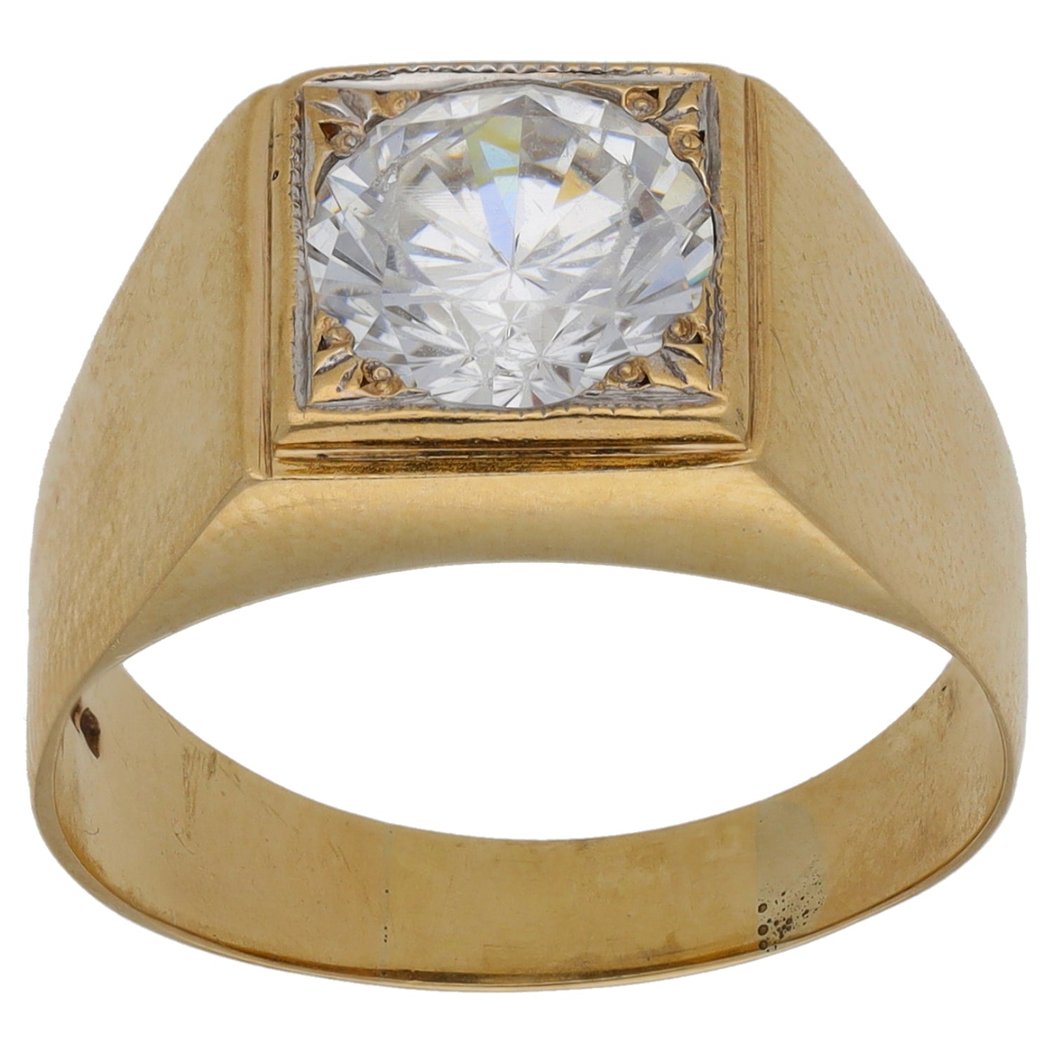 9ct Gold Cubic Zirconia Single Stone Ring Size O | H&T