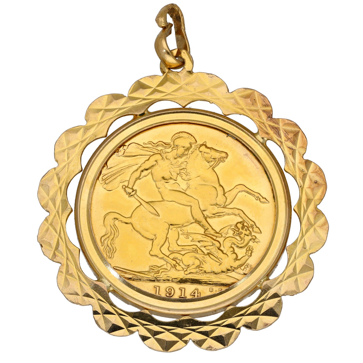 9ct Gold Full Sovereign Coin Pendant | H&T