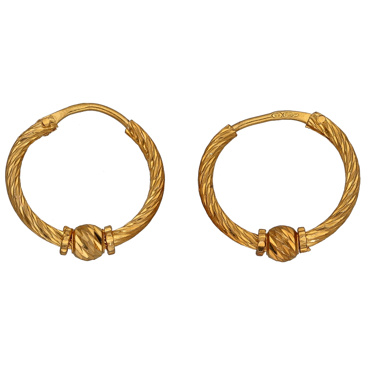 22ct Gold Hoop Earrings | H&T