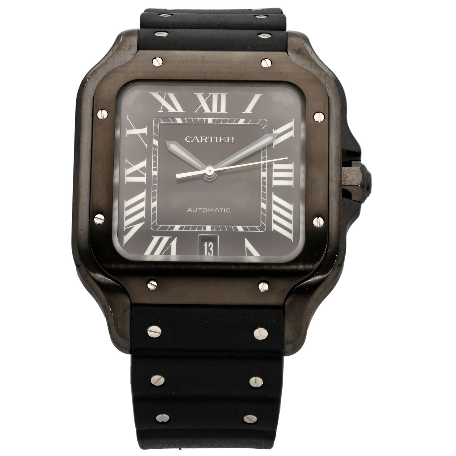 Cartier Santos 4072 38mm DLC Stainless Steel Watch | H&T
