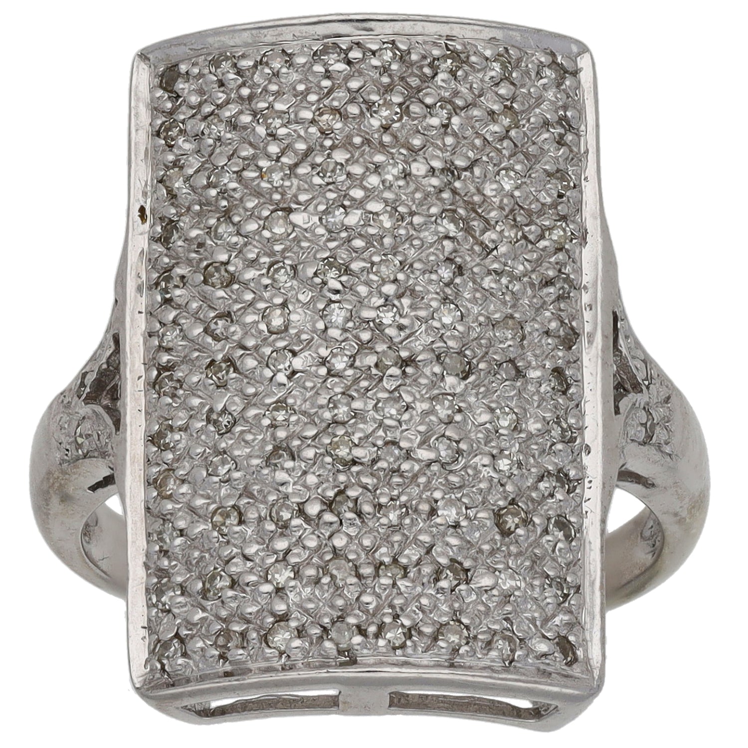 9ct White Gold 0.50ct Diamond Dress/Cocktail Ring Size N | H&T