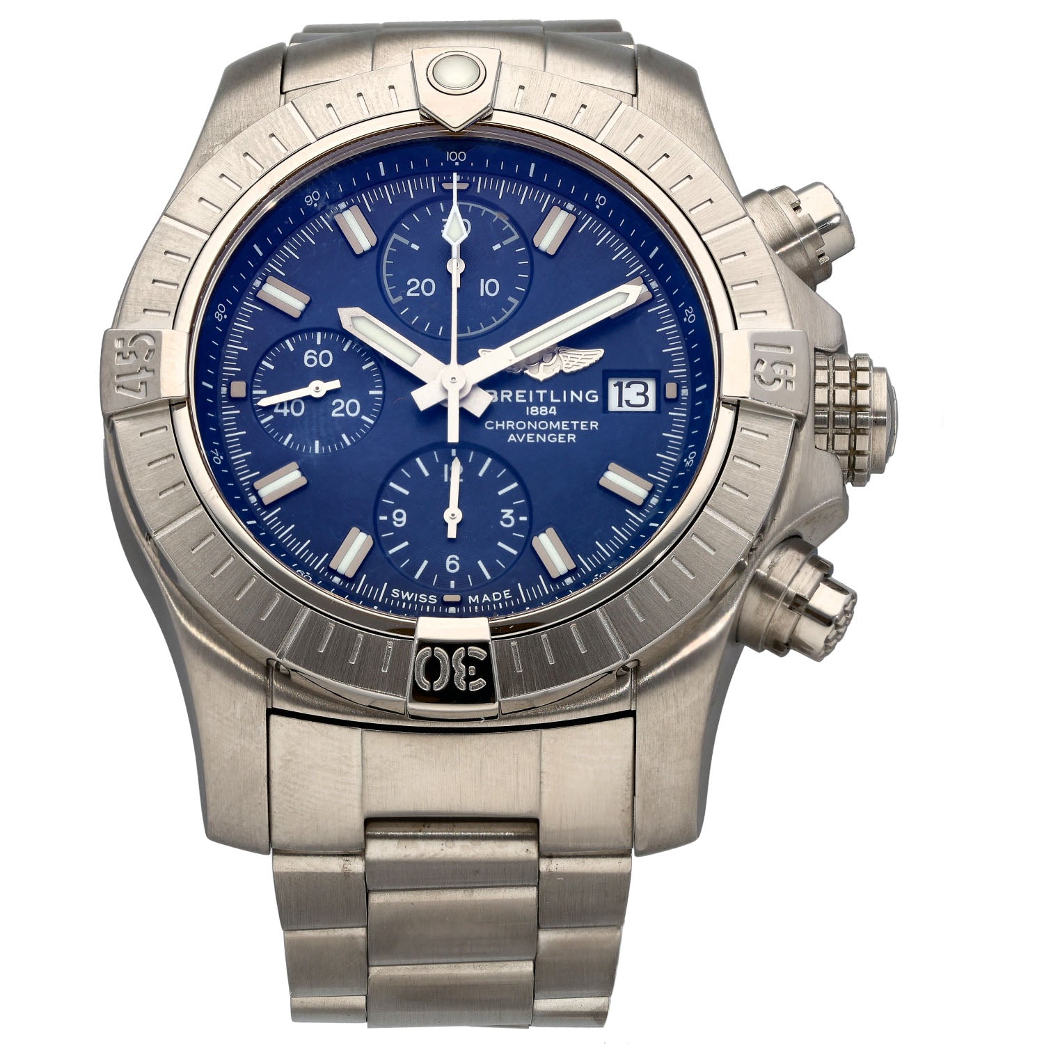 Breitling Avenger A13385 43mm Stainless Steel Watch | H&T