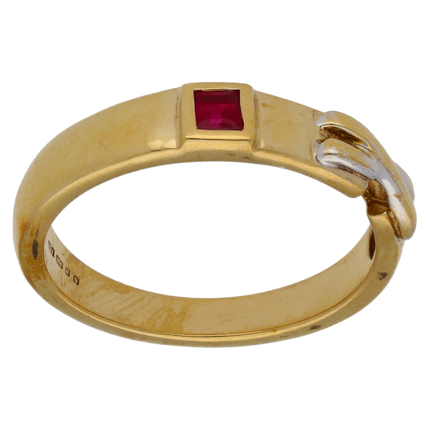 9ct Gold Man Made Ruby Alternative Ring Size N | H&T