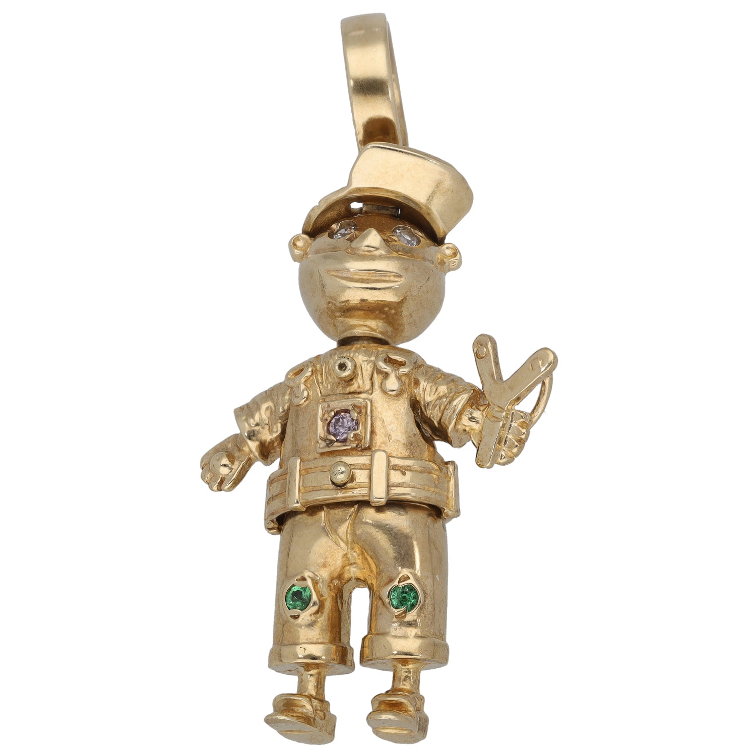 9ct Gold Imitation Gems Character Pendant