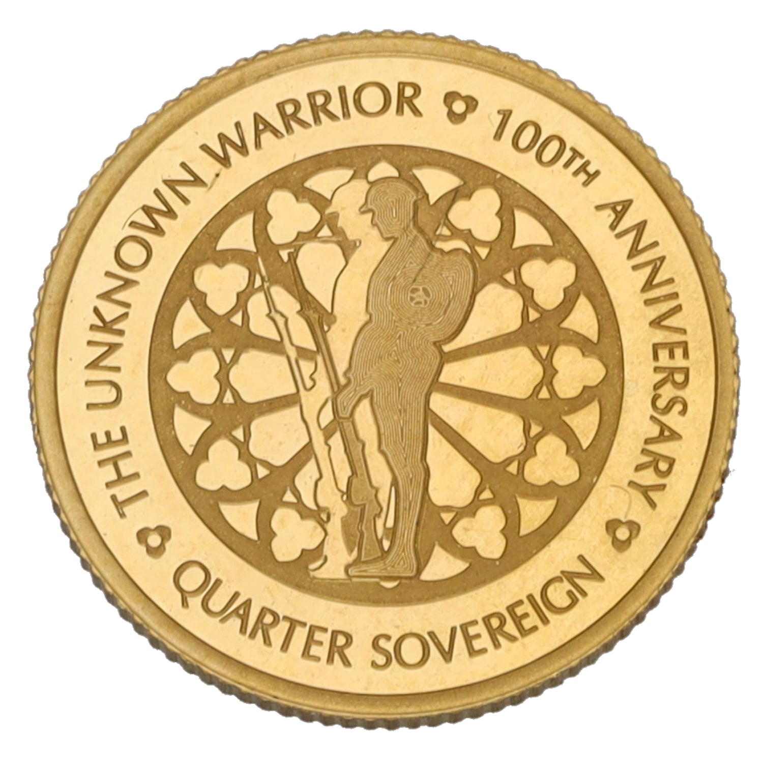 22ct Gold The Unknown Warrior 100th Anniversary Quarter Sovereign Coin ...