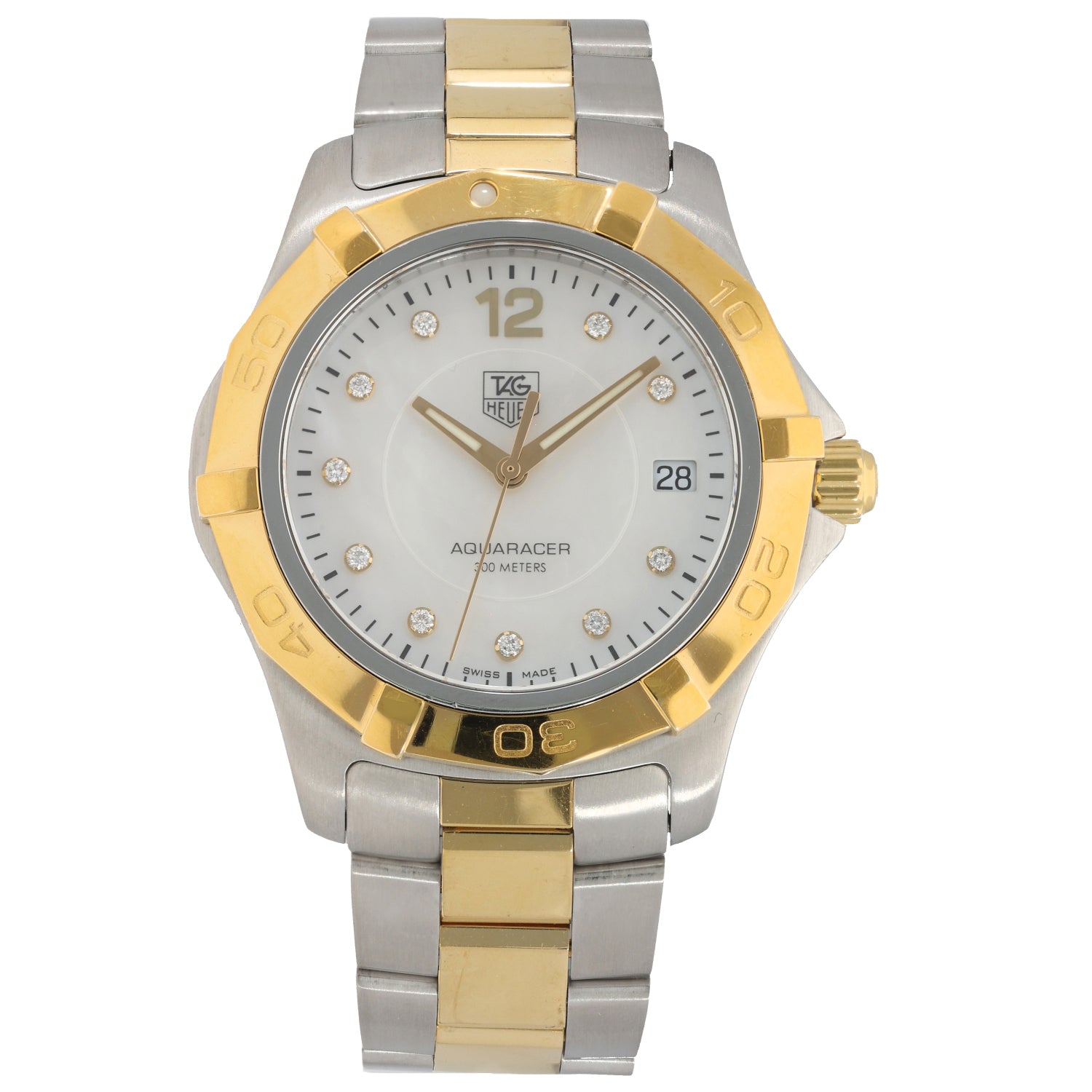 Tag Heuer Aquaracer WAF1124 38mm Bi-Colour Watch | H&T