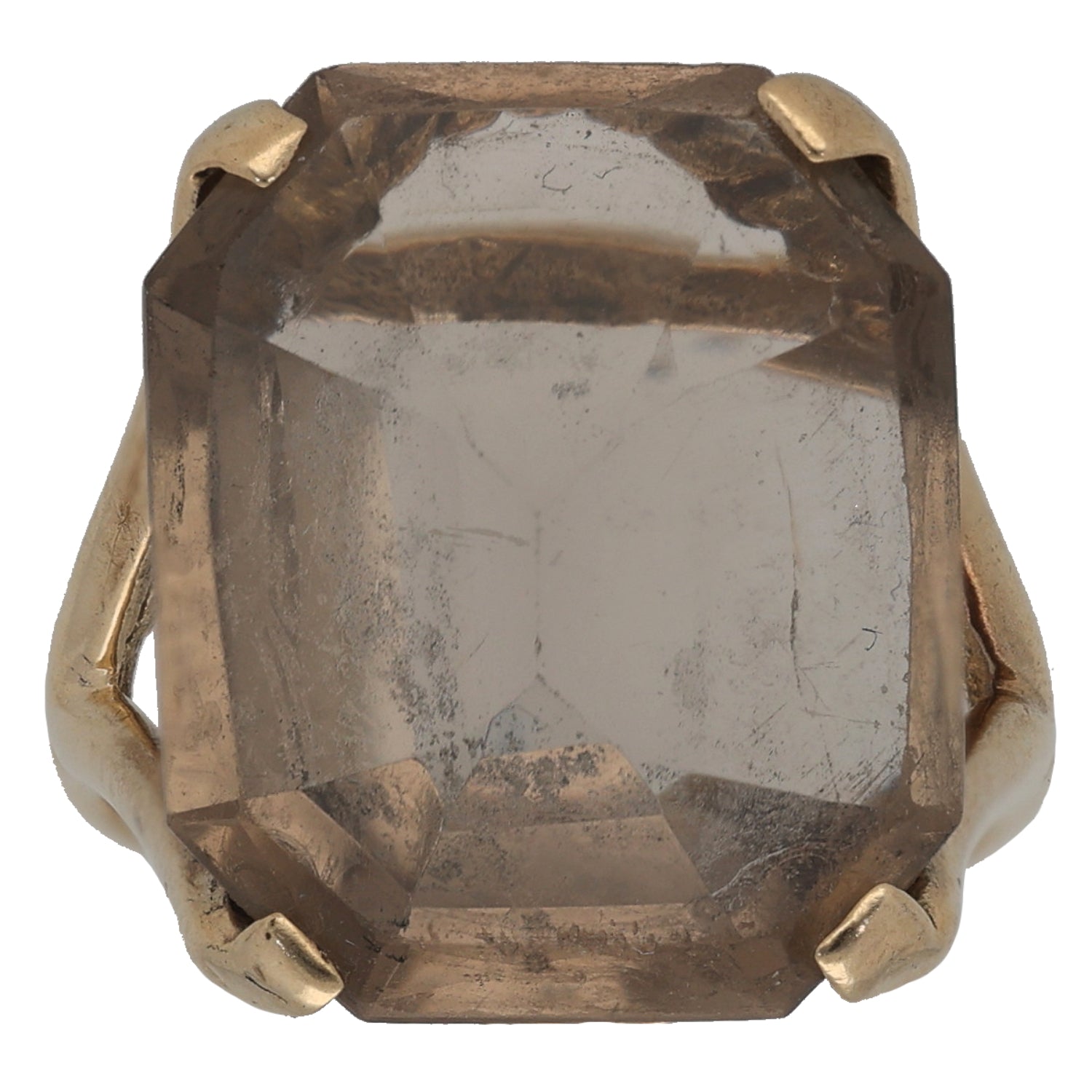 9ct Gold Smoky Quartz Single Stone Ring Size M | H&T