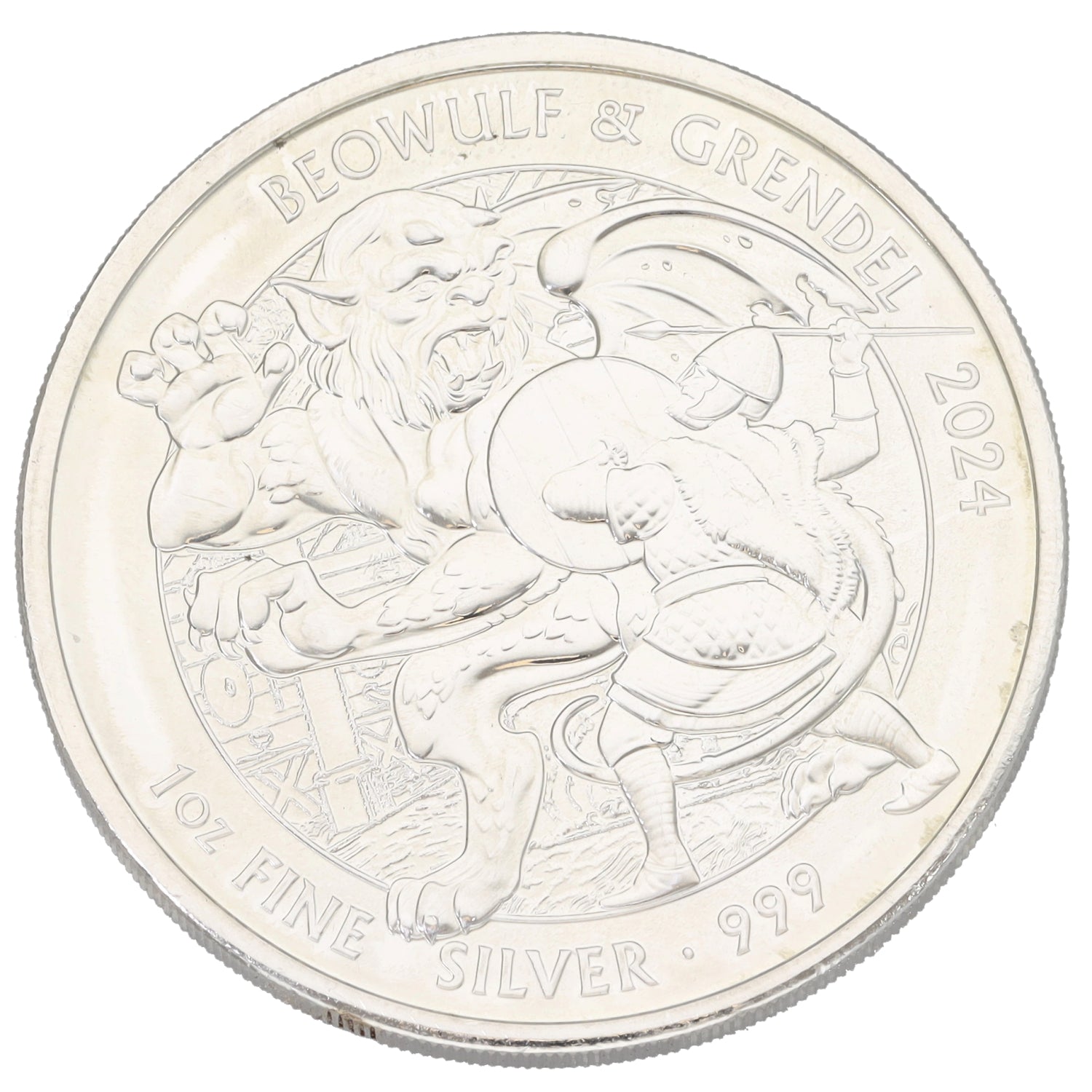 Fine Silver Beowulf & Grendel 1 OZ Coin 2024 | H&T