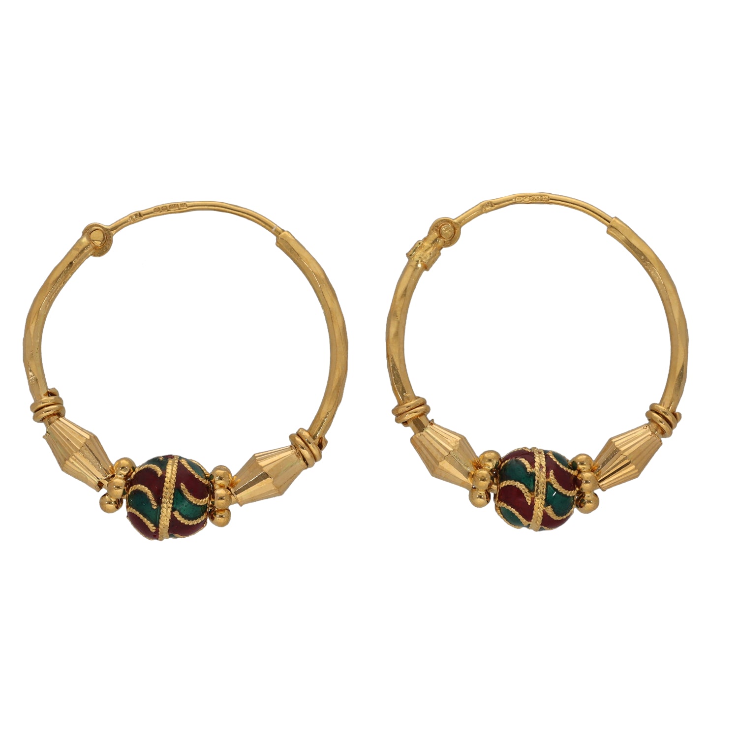22ct Gold Hoop Earrings | H&T