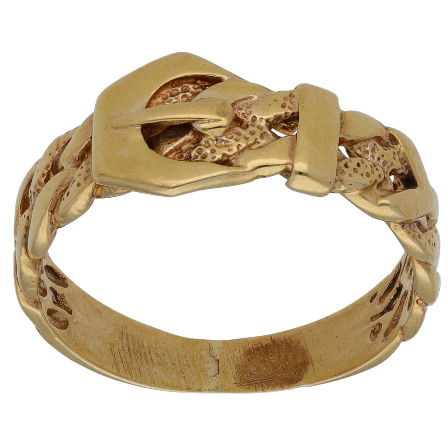 9ct Gold Buckle Ring Size S | H&T