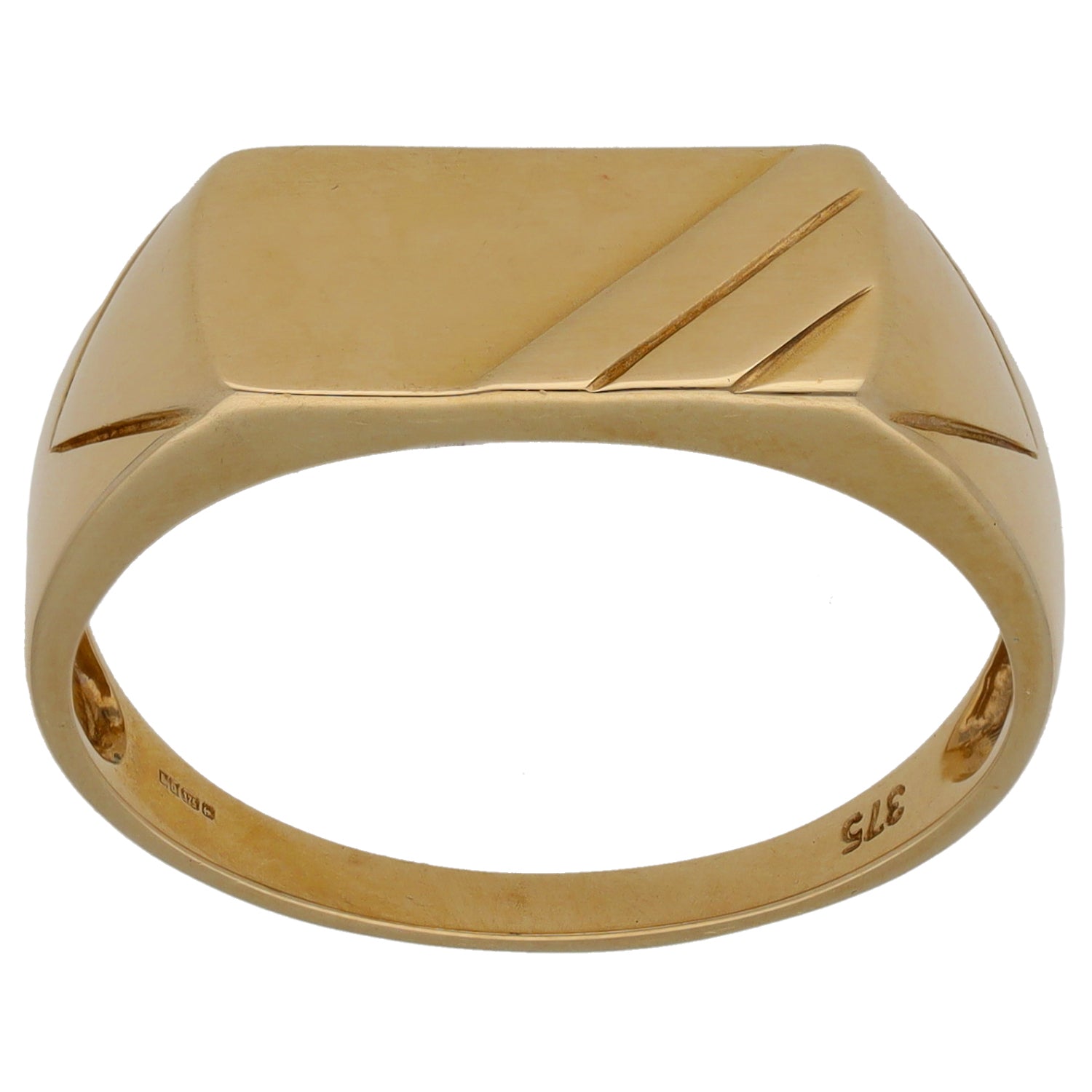 9ct Gold Patterned Signet Ring Size U | H&T