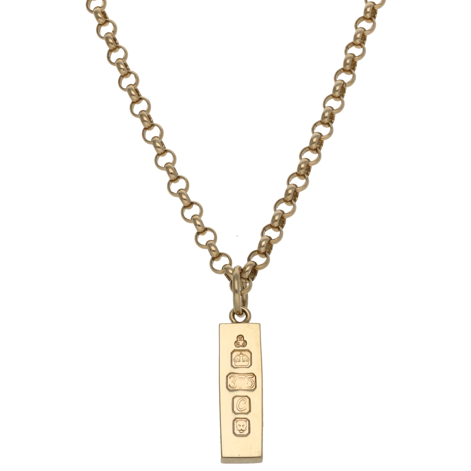 9ct Gold Ingot Pendant | H&T