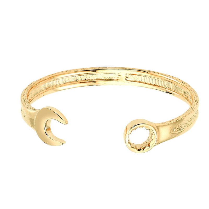 New 9ct Gold 8mm Spanner Bangle | H&T