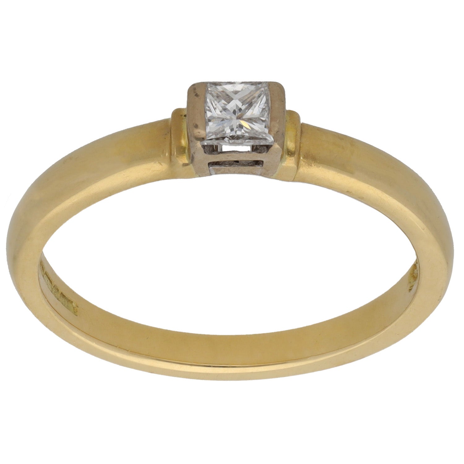 18ct Gold 0.25ct Diamond Solitaire Ring Size P – H&T