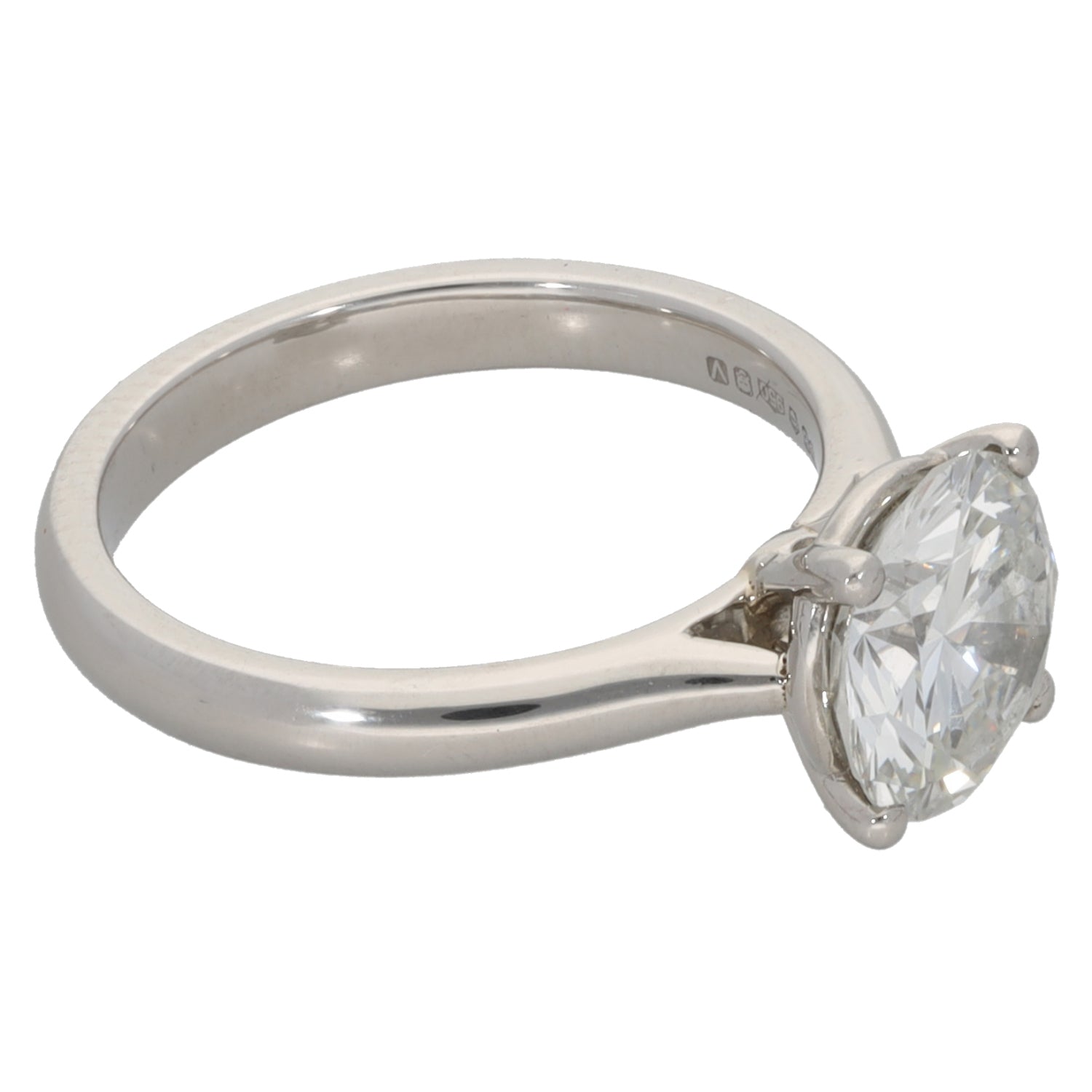 Platinum 2.00ct Diamond Solitaire Ring Size K – H&T