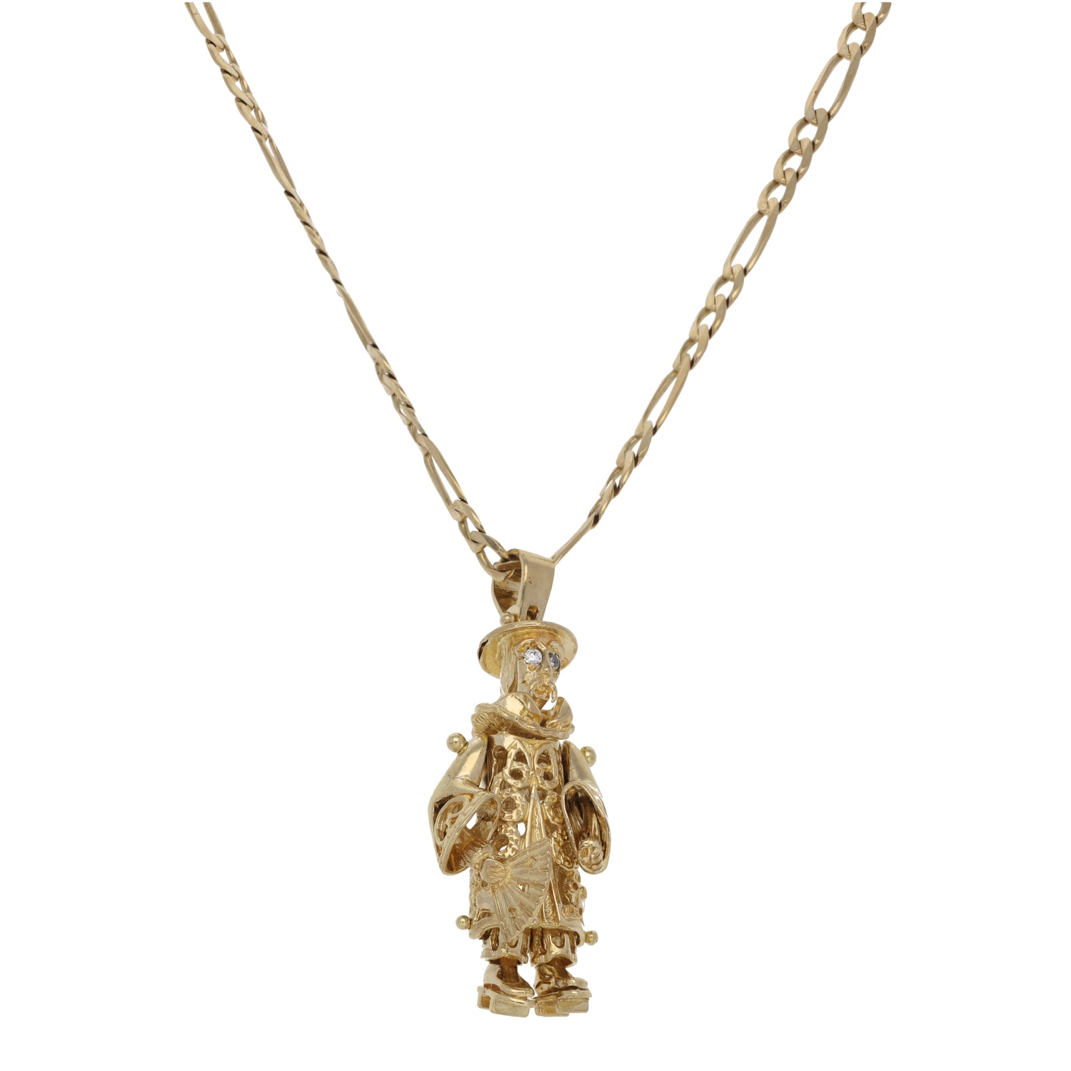 9ct Gold Cubic Zirconia Character Pendant With Chain – H&T